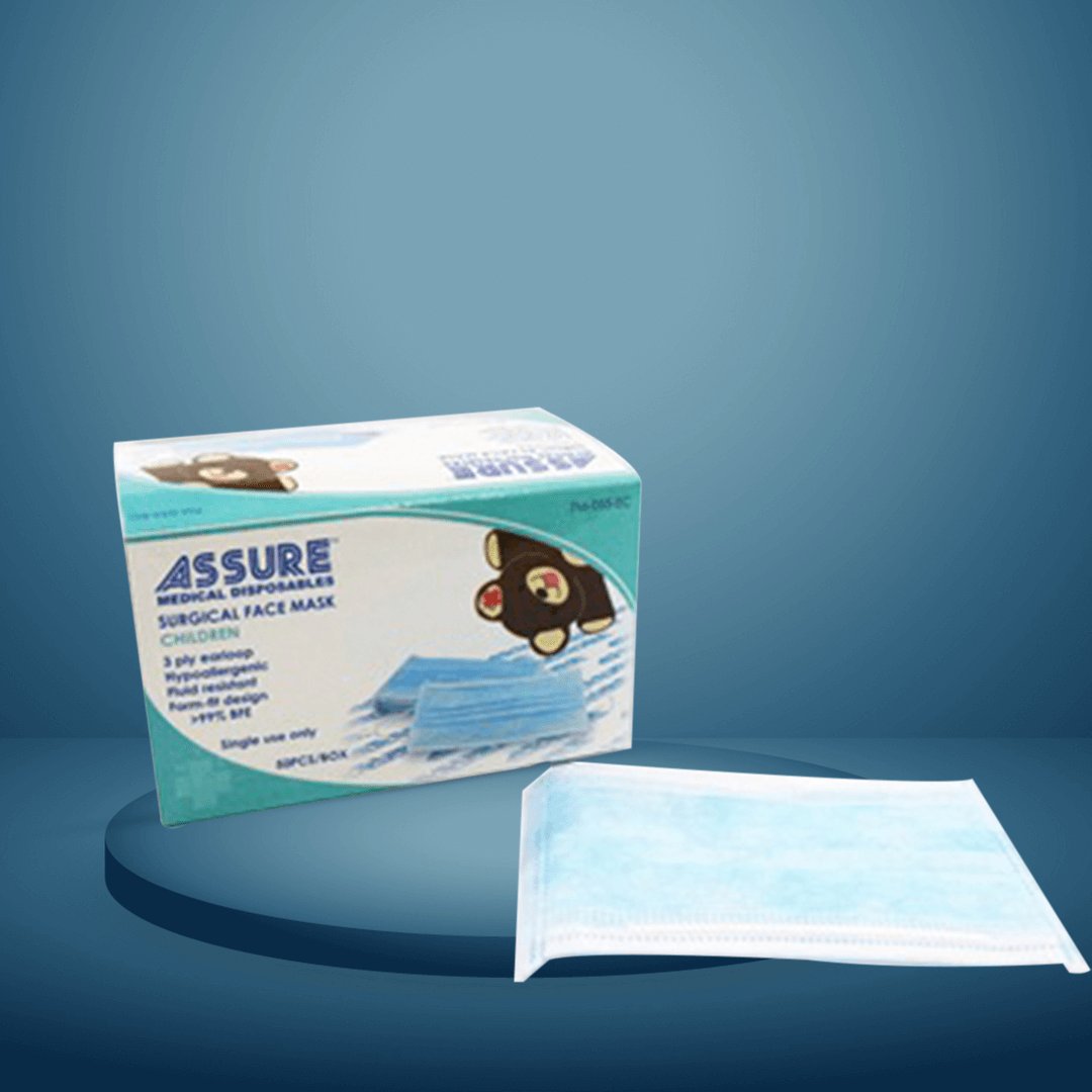 ASSURE DISPOSABLE SURGICAL 3-PLY FACE MASK FOR CHILD 50PC/BOX ...