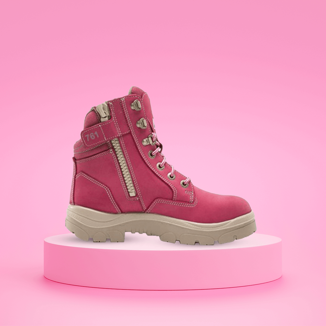 STEEL BLUE SAFETY SHOE LADIES, SOUTHERN CROSS ZIP 512761 (PINK ...